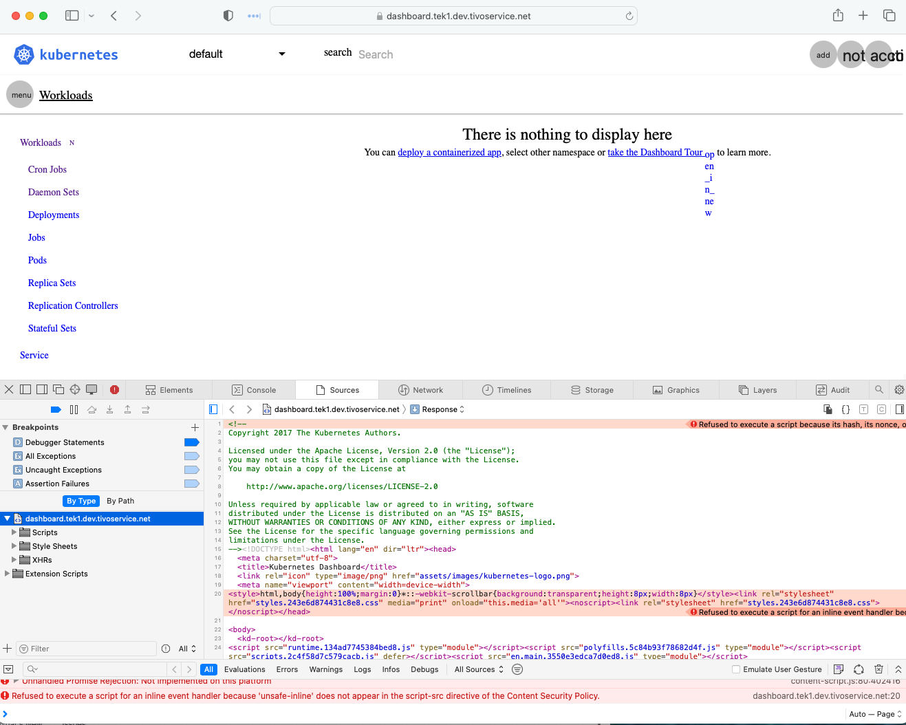 Stylesheet not loading · Issue #7687 · kubernetes/dashboard · GitHub
