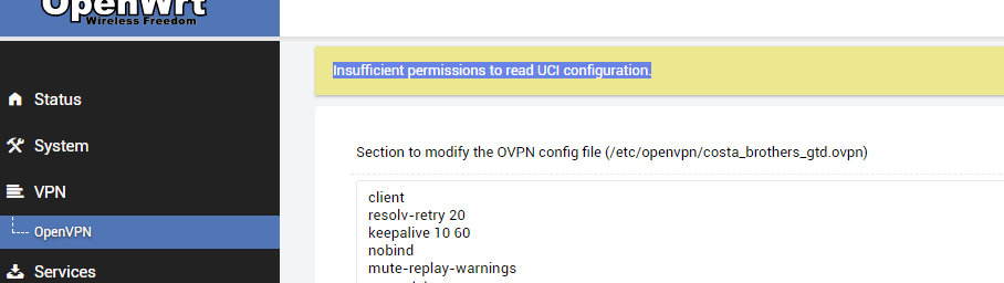 Insufficient permissions to read UCI configuration. · Issue #4370 ...