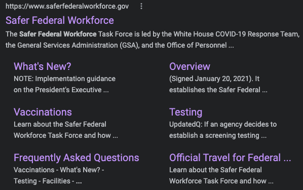 add FAQ description lead · Issue #70 · GSA/SaferFederalWorkforce.gov ...