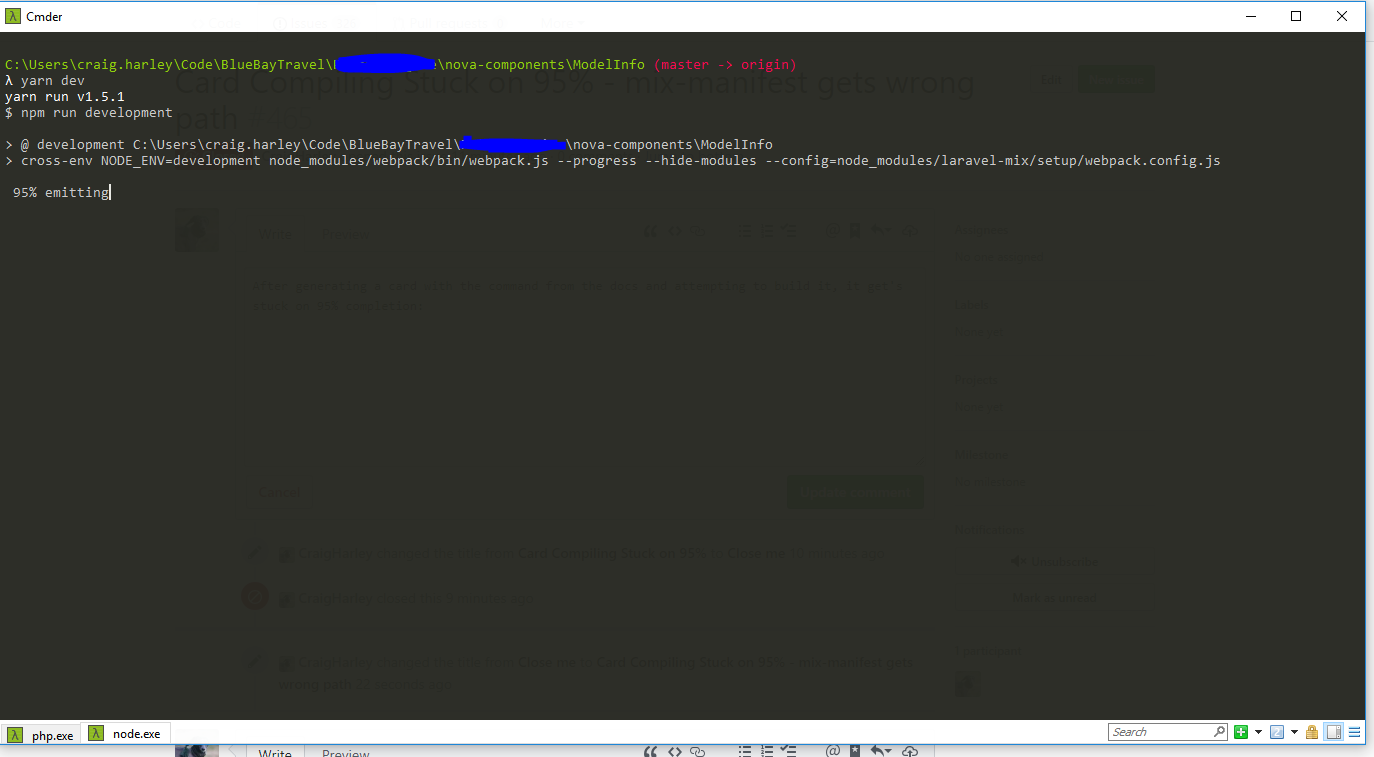 Card Compiling Stuck on 95% - mix-manifest gets wrong path · Issue #465 · laravel/nova-issues ...
