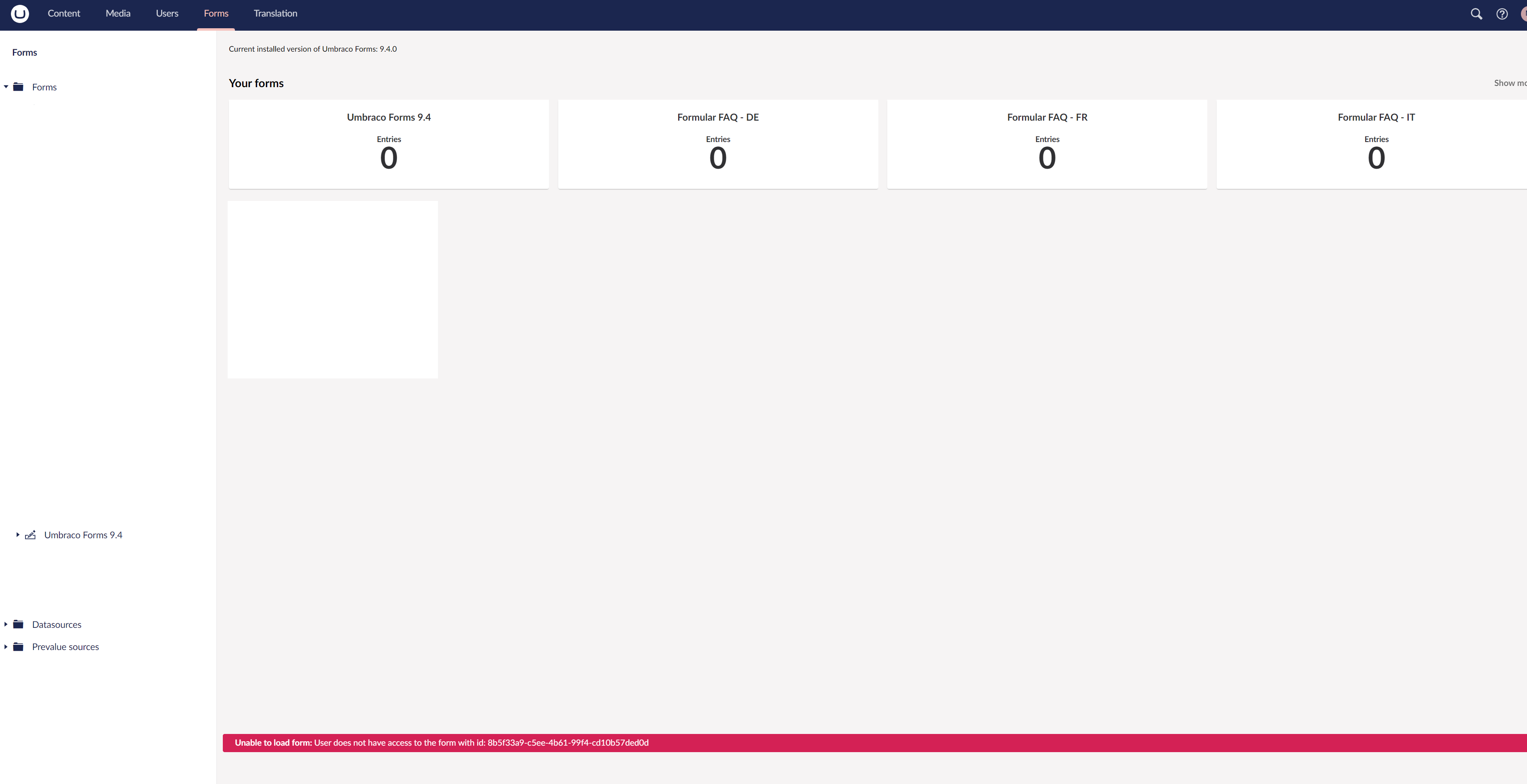 Unable to load form: User does not have access to the form with id · Issue #764 · umbraco ...