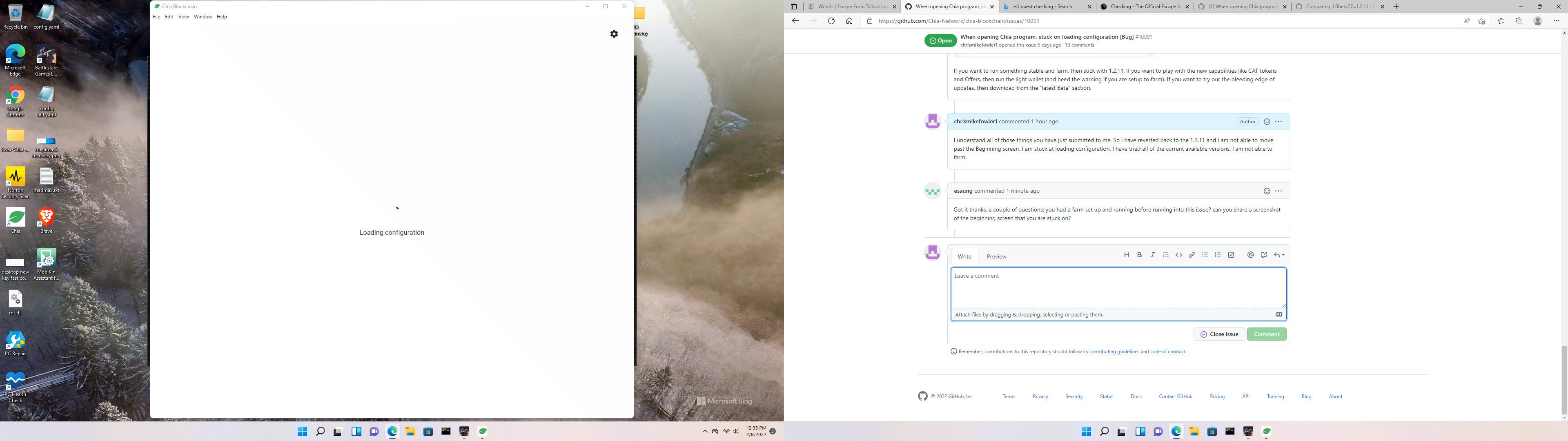 When opening Chia program, stuck on loading configuration [Bug] · Issue #10091 · Chia-Network ...