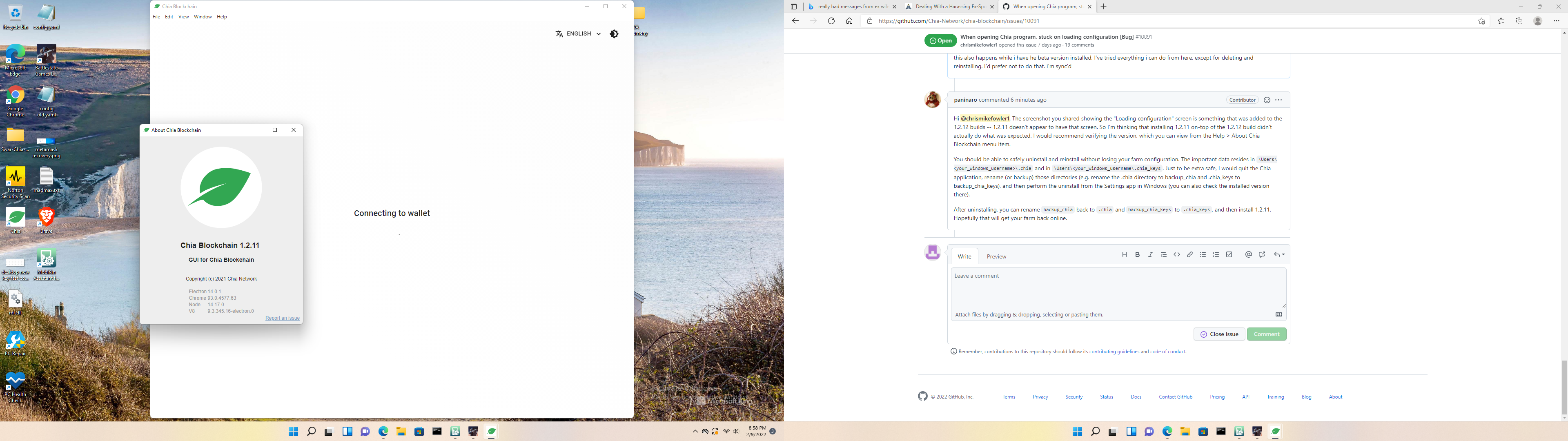 When opening Chia program, stuck on loading configuration [Bug] · Issue #10091 · Chia-Network ...