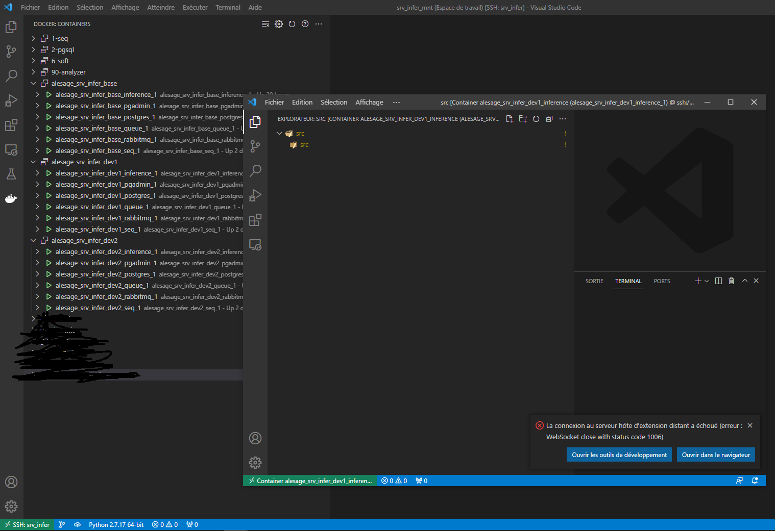 Cannot Attach To More Than One Container On Same Remote Websocket Error 1006 · Issue 5752