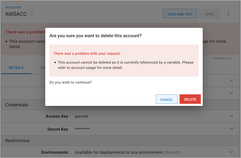 Usage not displayed for Accounts set to a variable in a variable set that is part of a release ...