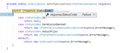client.DownloadFile('/my/absolute/path', stream) throwing empty ssh.net exception (staus code ...