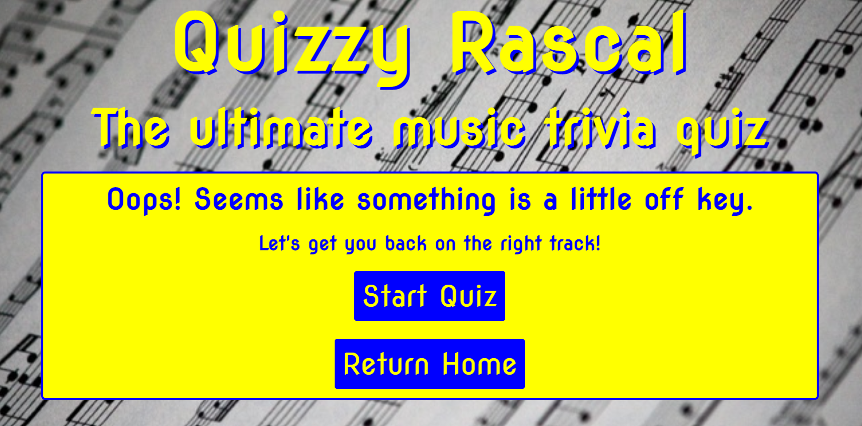 GitHub - EmmaLawlor/quizzy-rascal: Interactive music trivia quiz ...