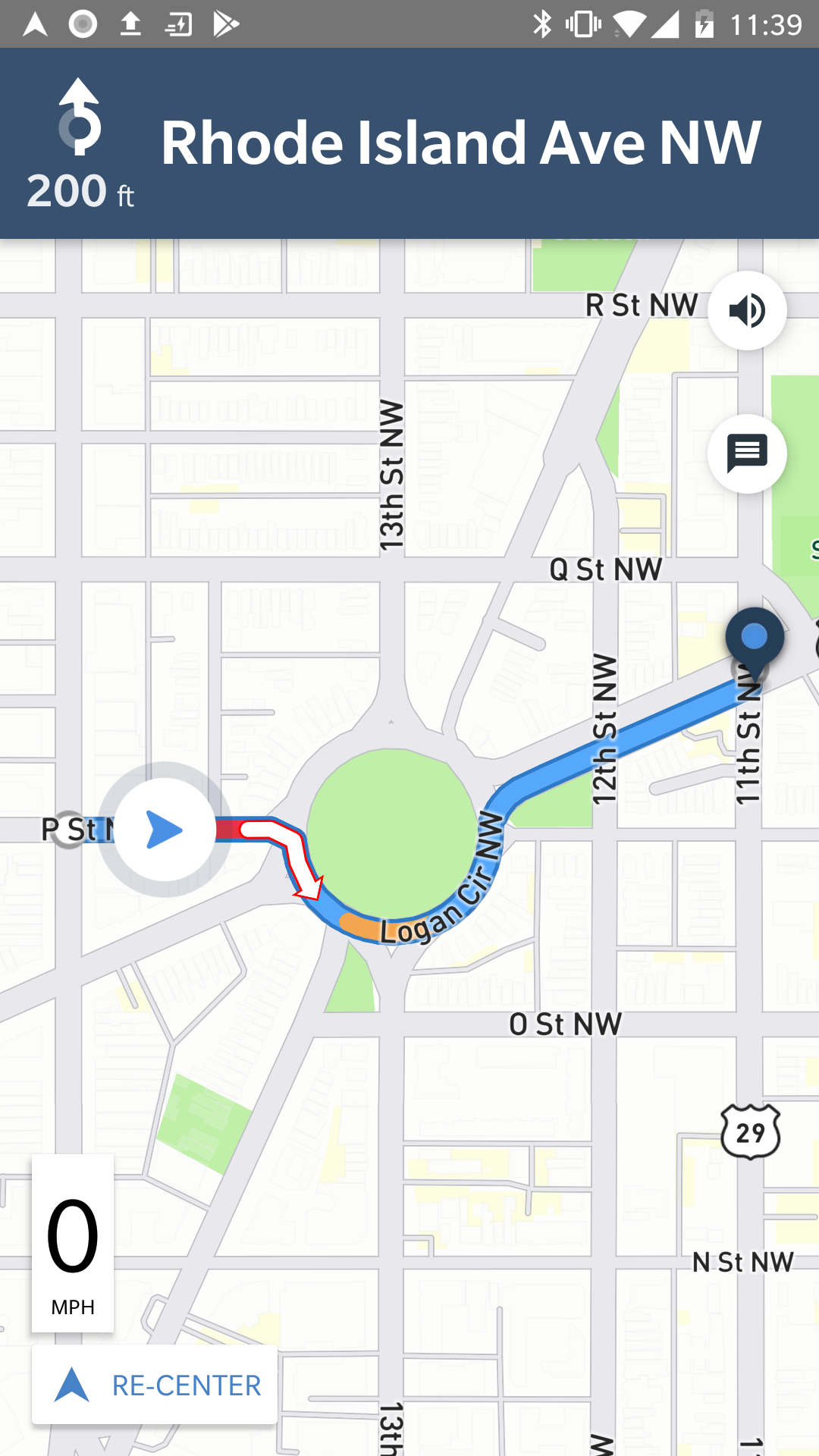 The embedded example's current speed widget goes on top of the recenter button when viewing ...