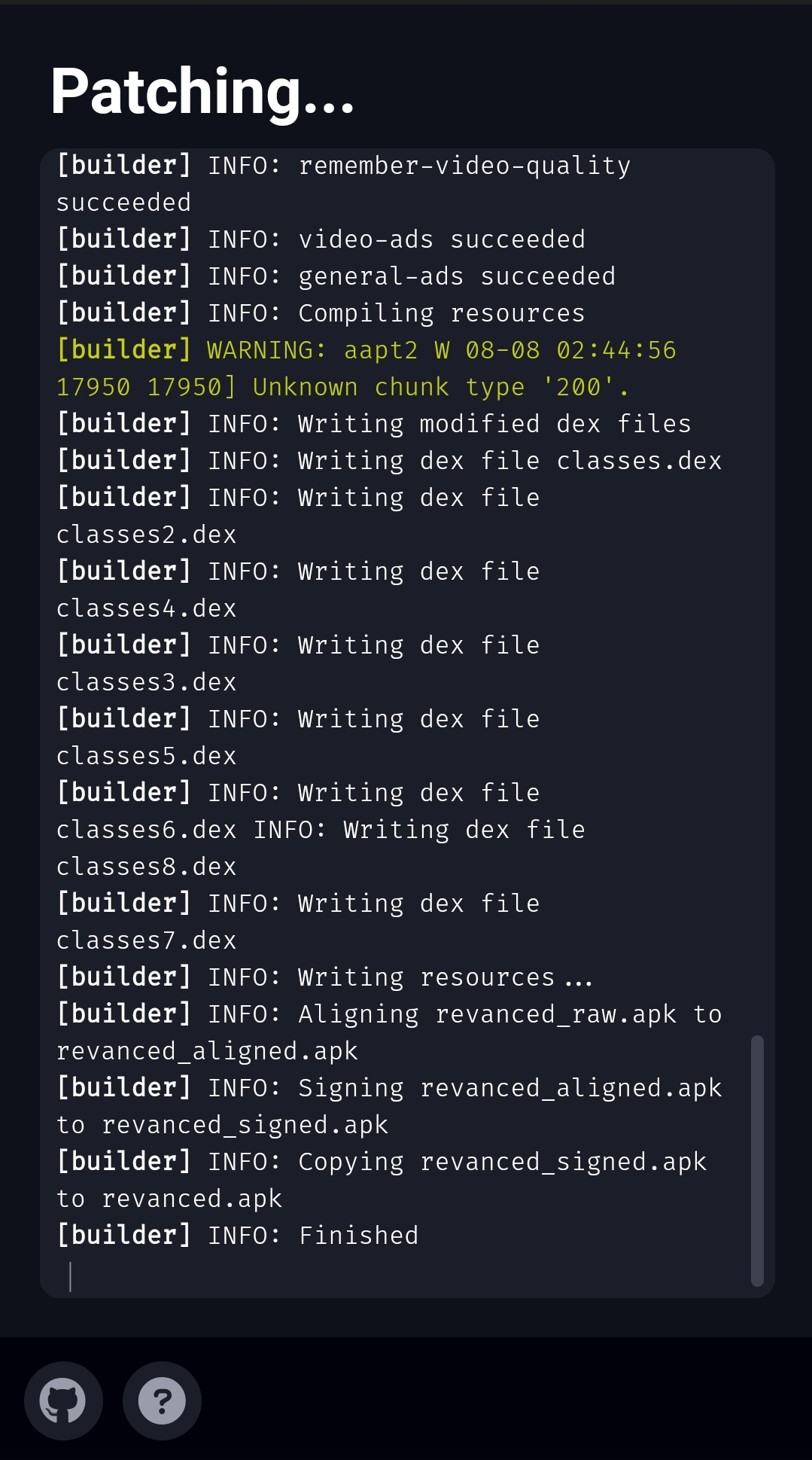 [BUG] Revanced Builder · Issue #189 · reisxd/revanced-builder · GitHub