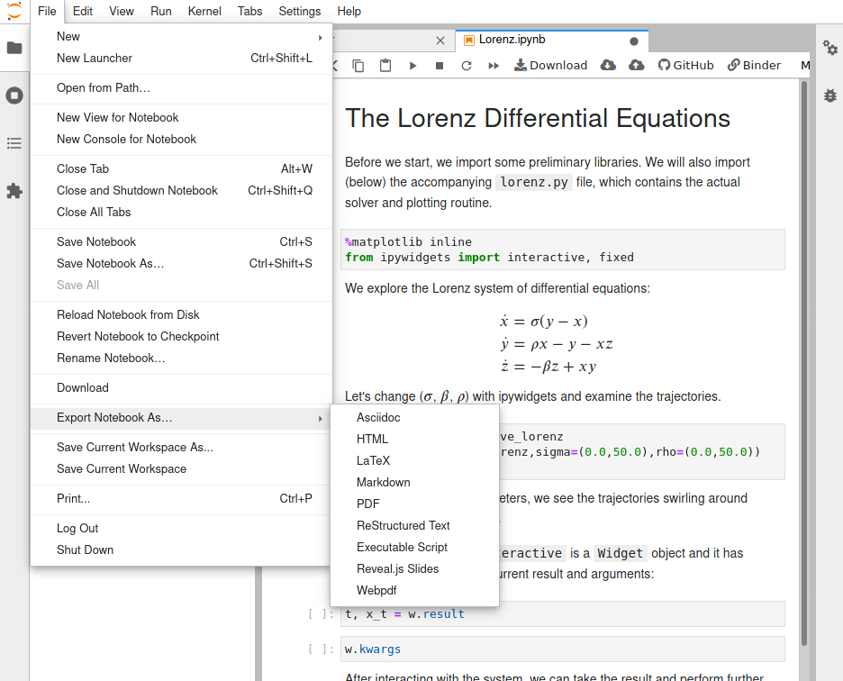 No menu point for exporting notebook, e.g. to PDF. · Issue #10450 ...