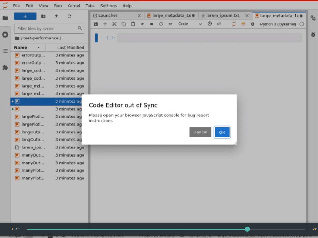 The browser hangs when a Notebook is opened that contains hundreds of ...