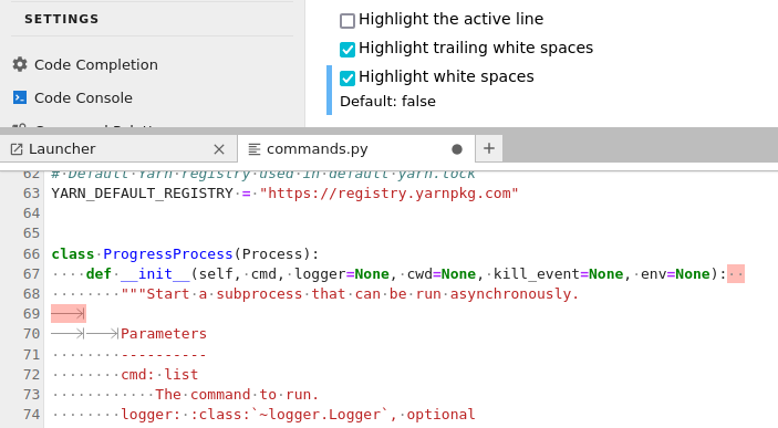 Show whitespace · Issue #1281 · jupyterlab/jupyterlab · GitHub