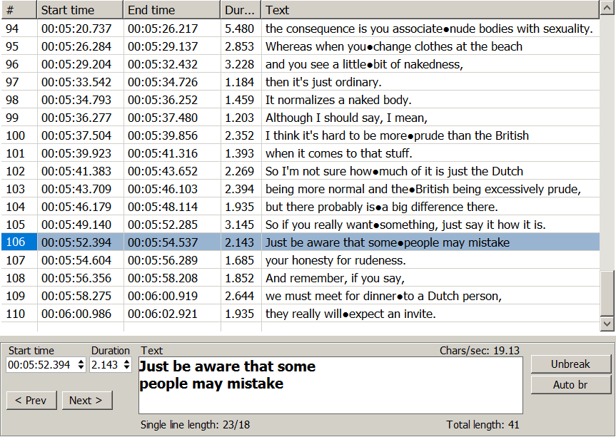 Two suggestions for the list view · Issue #7375 · SubtitleEdit/subtitleedit · GitHub