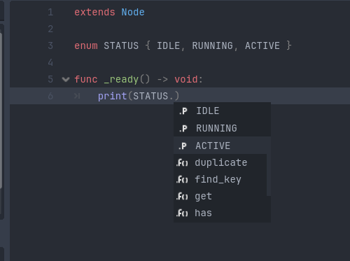 Always display enum values first when autocompleting an enum · Issue #7913 · godotengine/godot ...