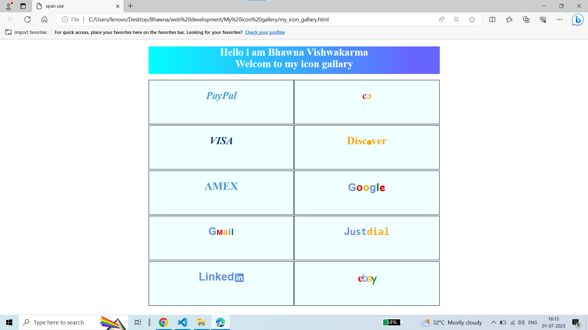 GitHub - Bhawna-Vishwakarma/Icon-Gallery: This is my art work project in which i made multiple ...