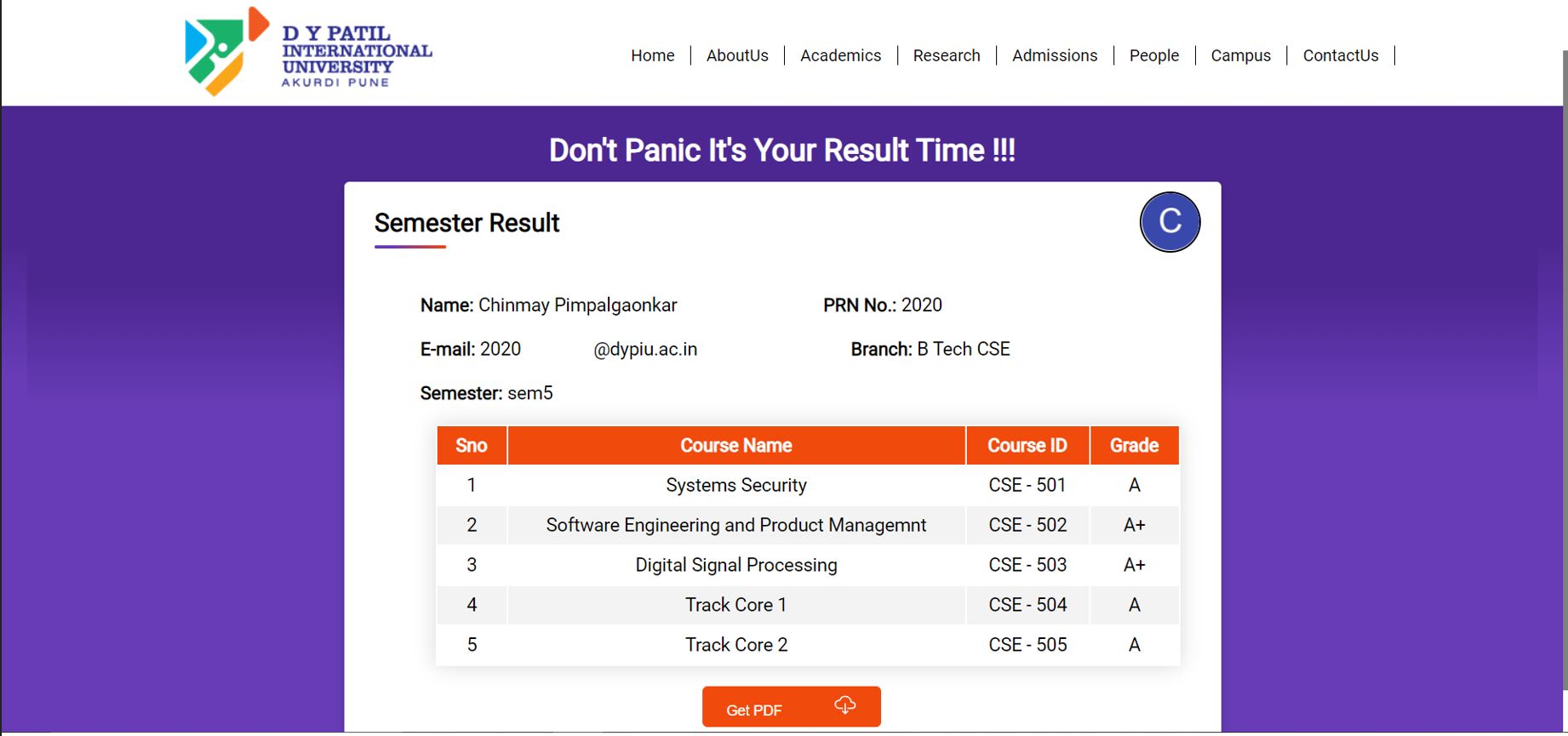 GitHub - Chinmay0770/University-Result-Portal