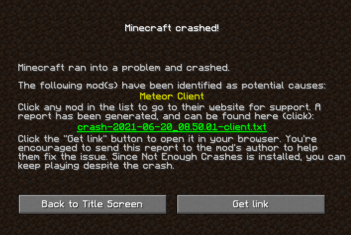 [Bug] Fake player crashes the game. · Issue #1051 · MeteorDevelopment/meteor-client · GitHub