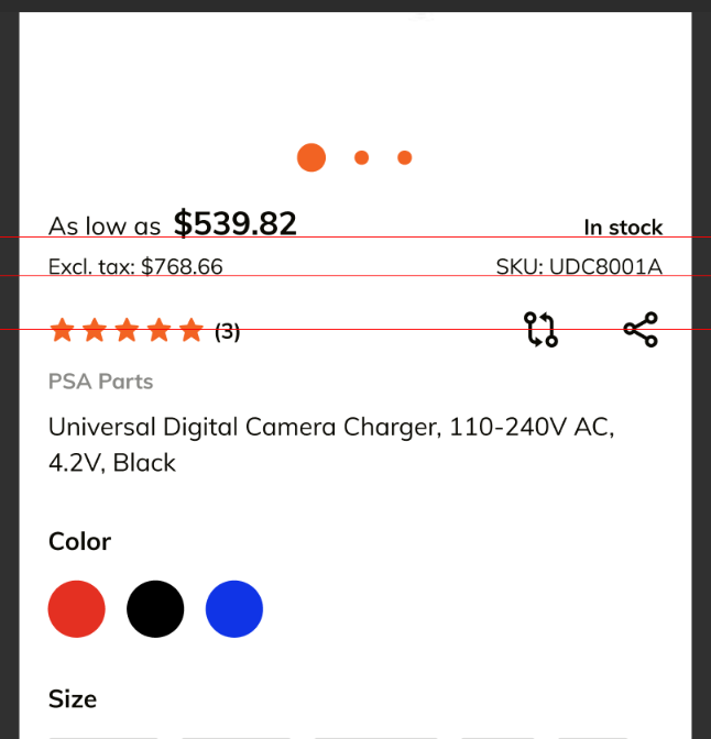 Wrong position of Stock status, SKU, Compare button, Write a review on ...