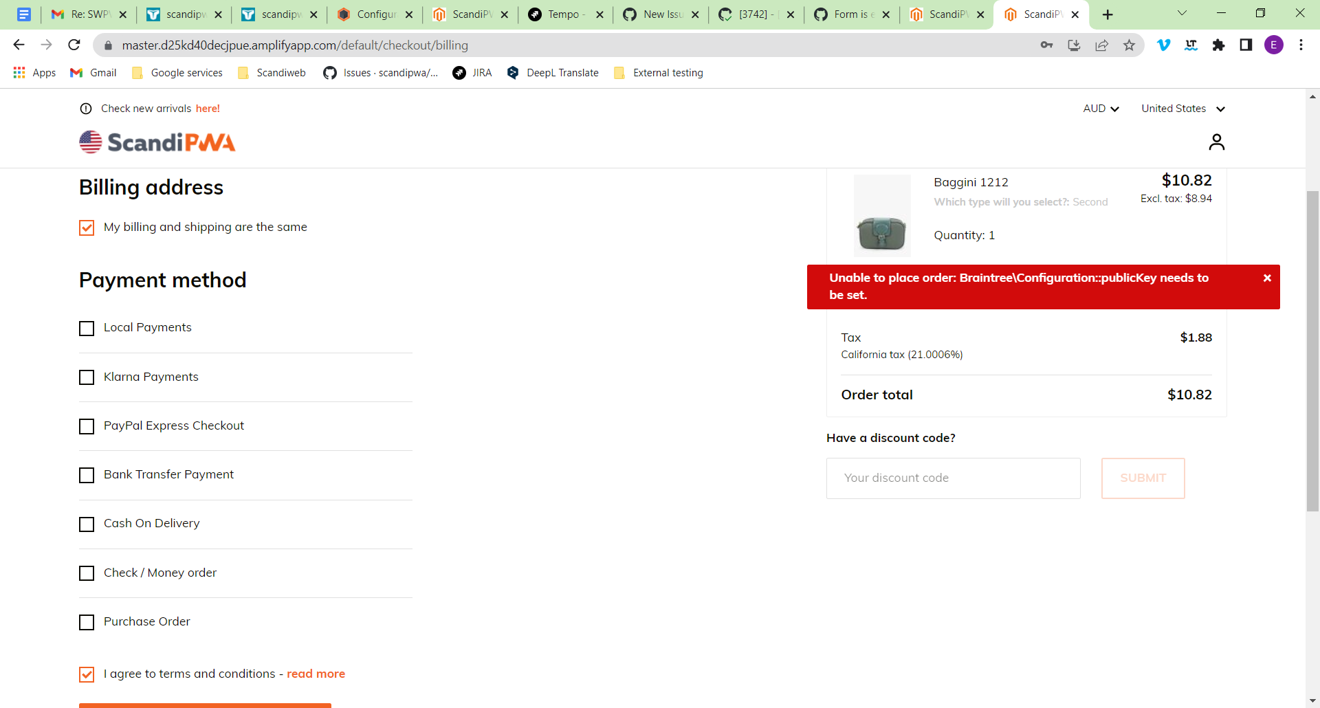 Wrong Error Message Appears On Billing Step If User Did Not Select Any Payment Method · Issue 