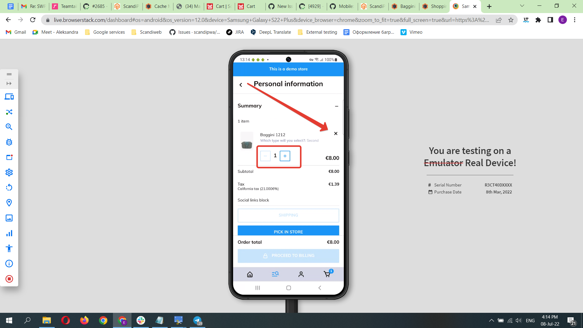 Mobile: Plus / minus button present in Summary on checkout · Issue #5013 · scandipwa/scandipwa ...