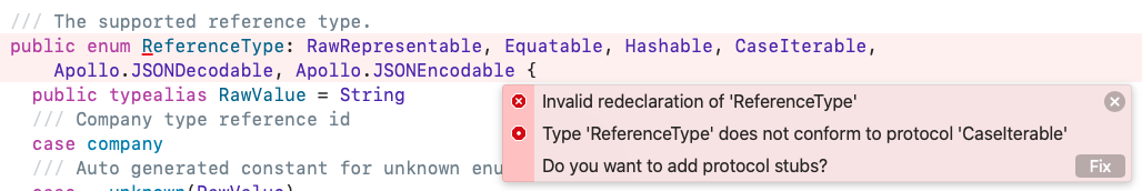 Invalid redeclaration · Issue #1797 · apollographql/apollo-ios · GitHub