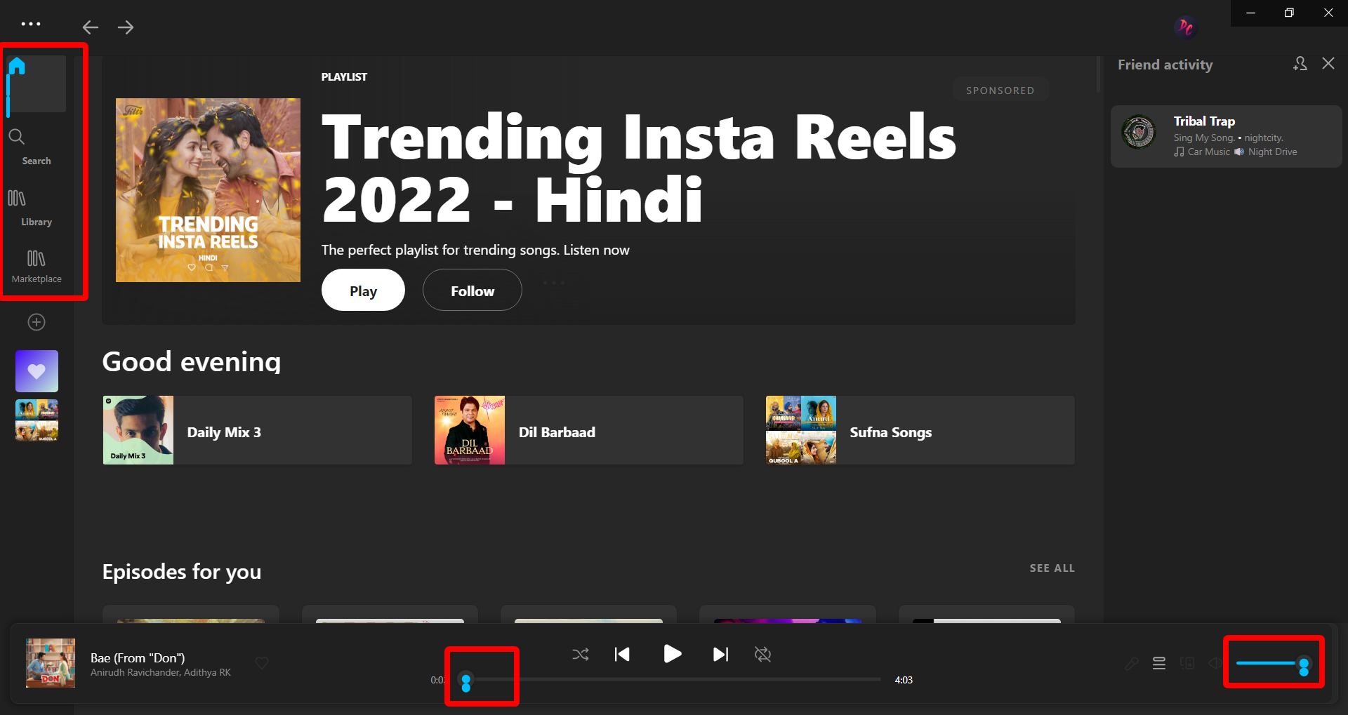 Home, Search, Library Icons Misaligned After The Theme Is Applied · Issue #22 · williamckha ...