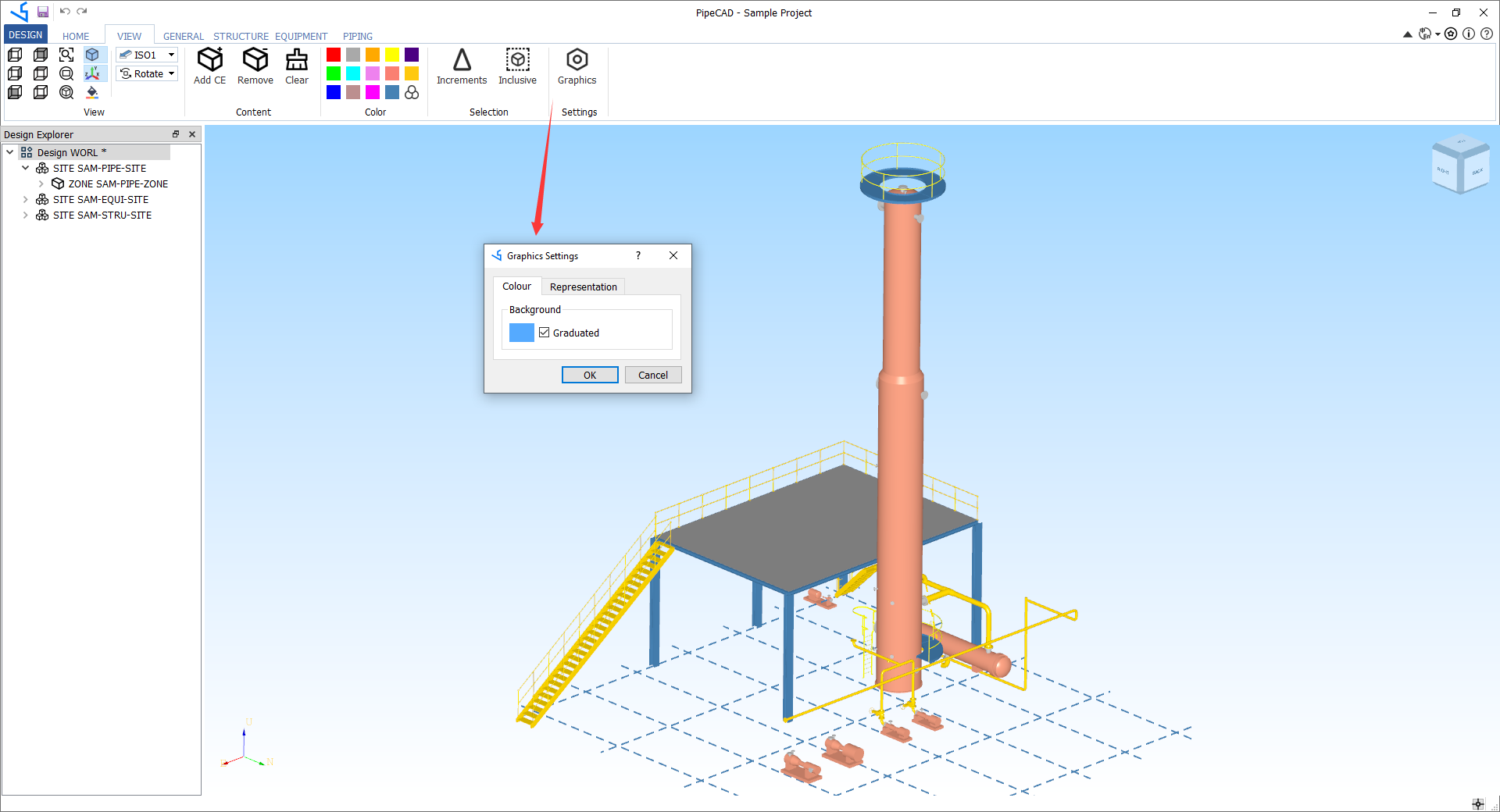 Set graduated background color · Issue #117 · eryar/PipeCAD · GitHub
