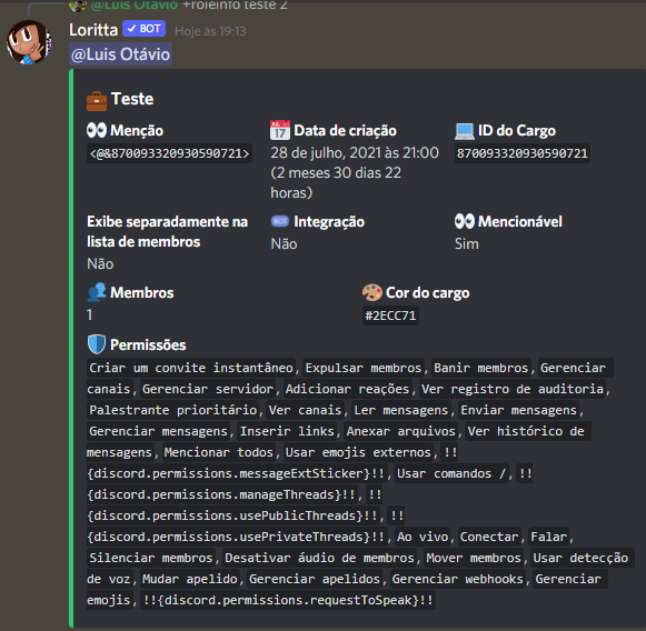 Bug no UserInfo e RoleInfo · Issue #282 · LorittaBot/DreamLand · GitHub