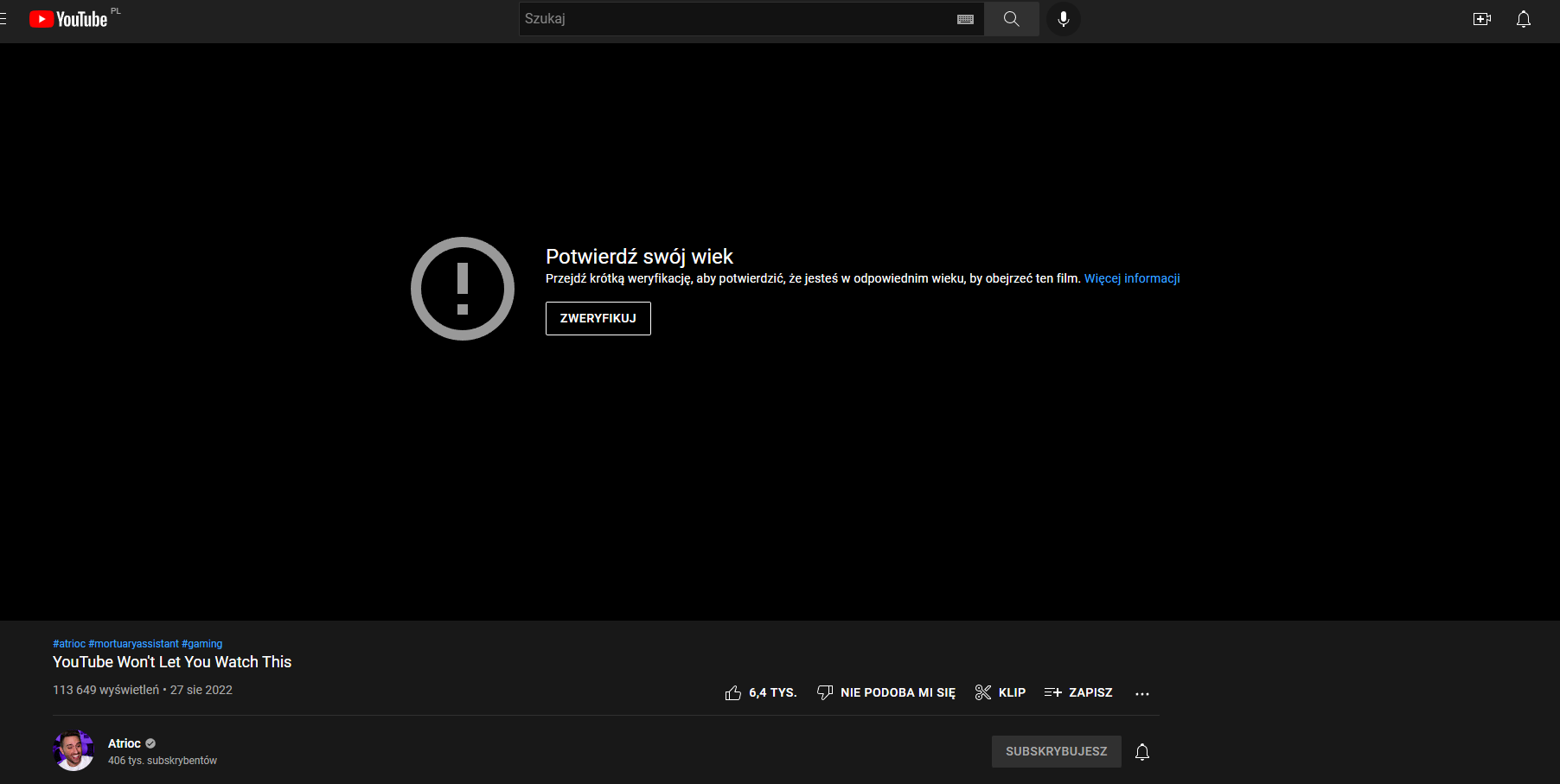 Age verification is blocking videos · Issue #154 · zerodytrash/Simple-YouTube-Age-Restriction ...