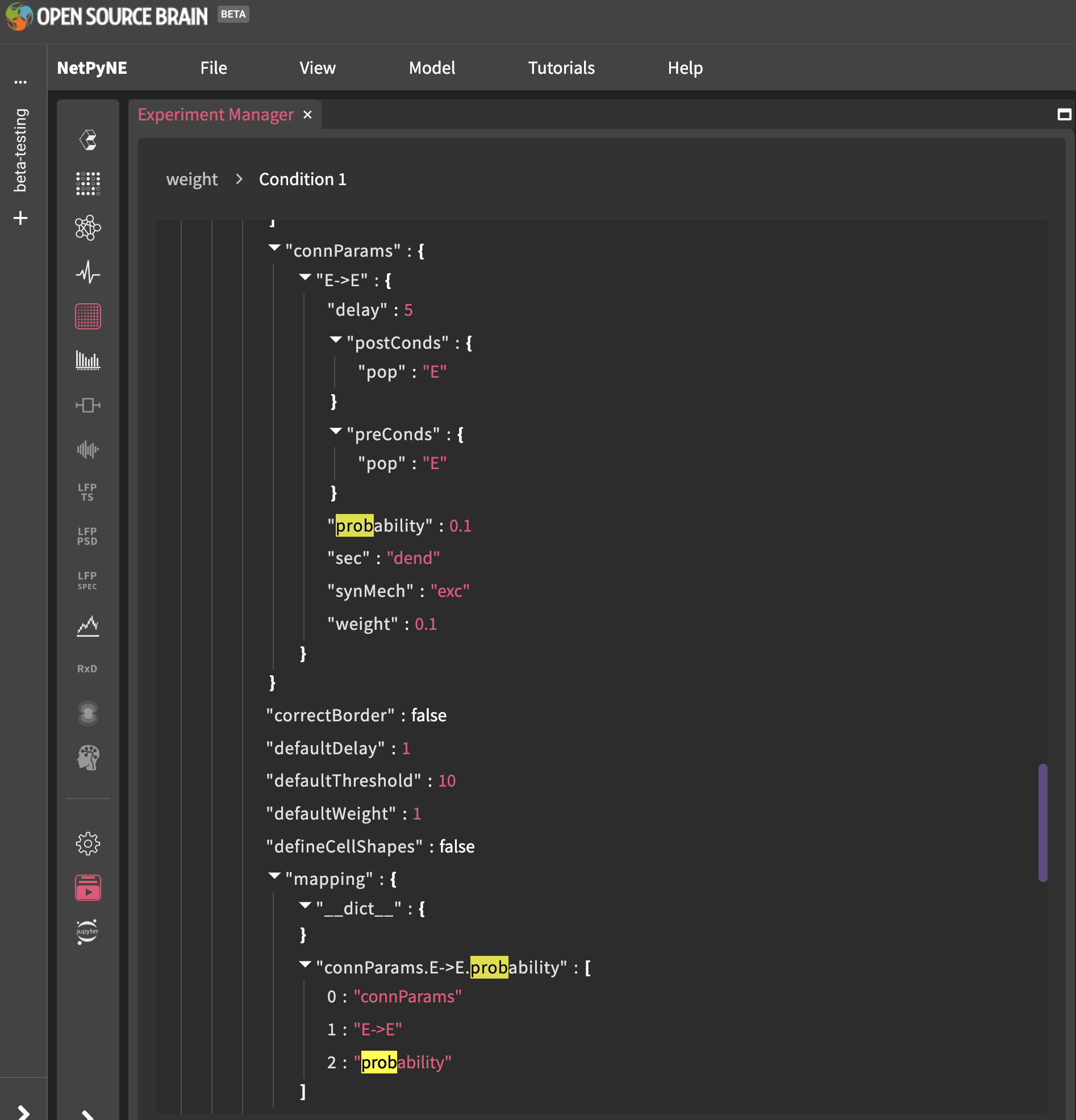 Experiment connParams.E->E.probability values not changing · Issue #566 · MetaCell/NetPyNE-UI ...