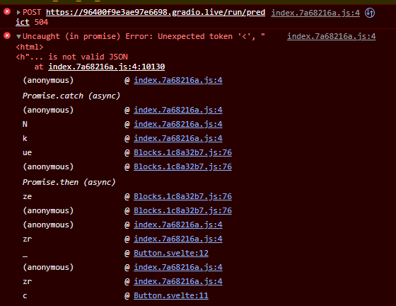 [Issue]: Something went wrong Unexpected token