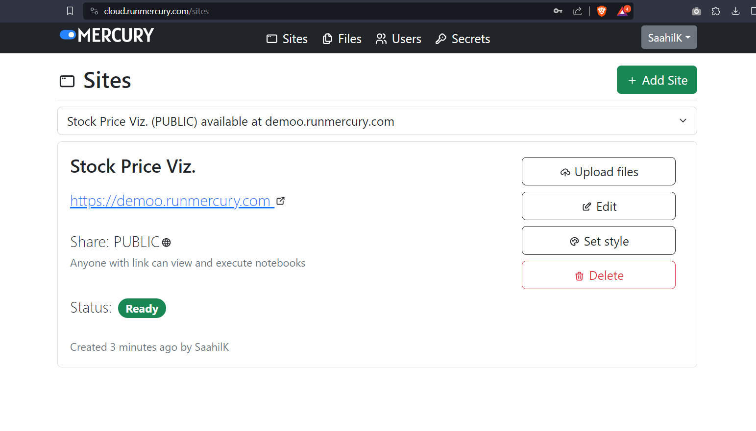 GitHub - saahil1801/Real-Time-Stock-Price-Dashboard-with-Mercury-and-Cufflinks