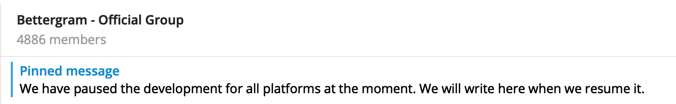 is this project dead? · Issue #20 · bettergram/bettergram · GitHub