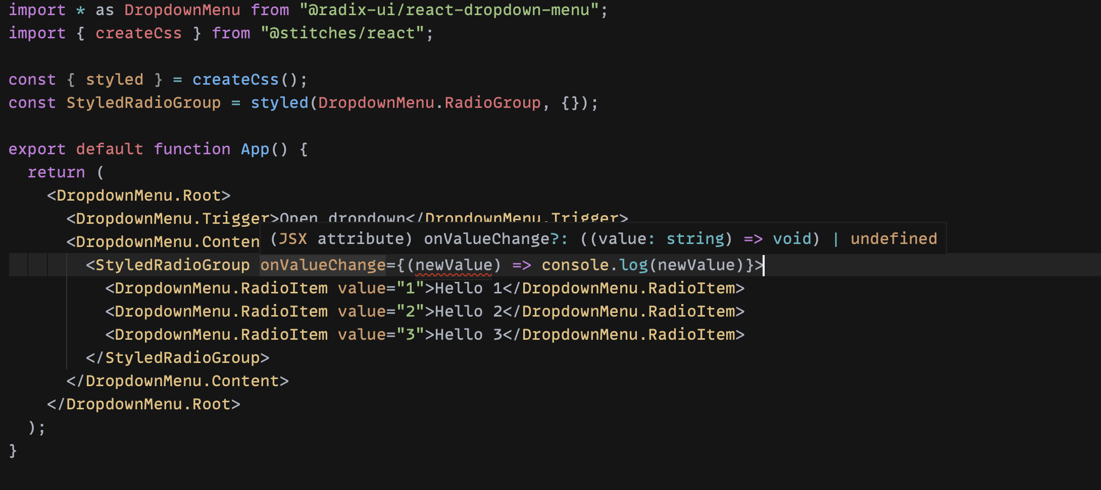 Typescript Error With A Function Prop · Issue 471 · Stitchesjsstitches · Github