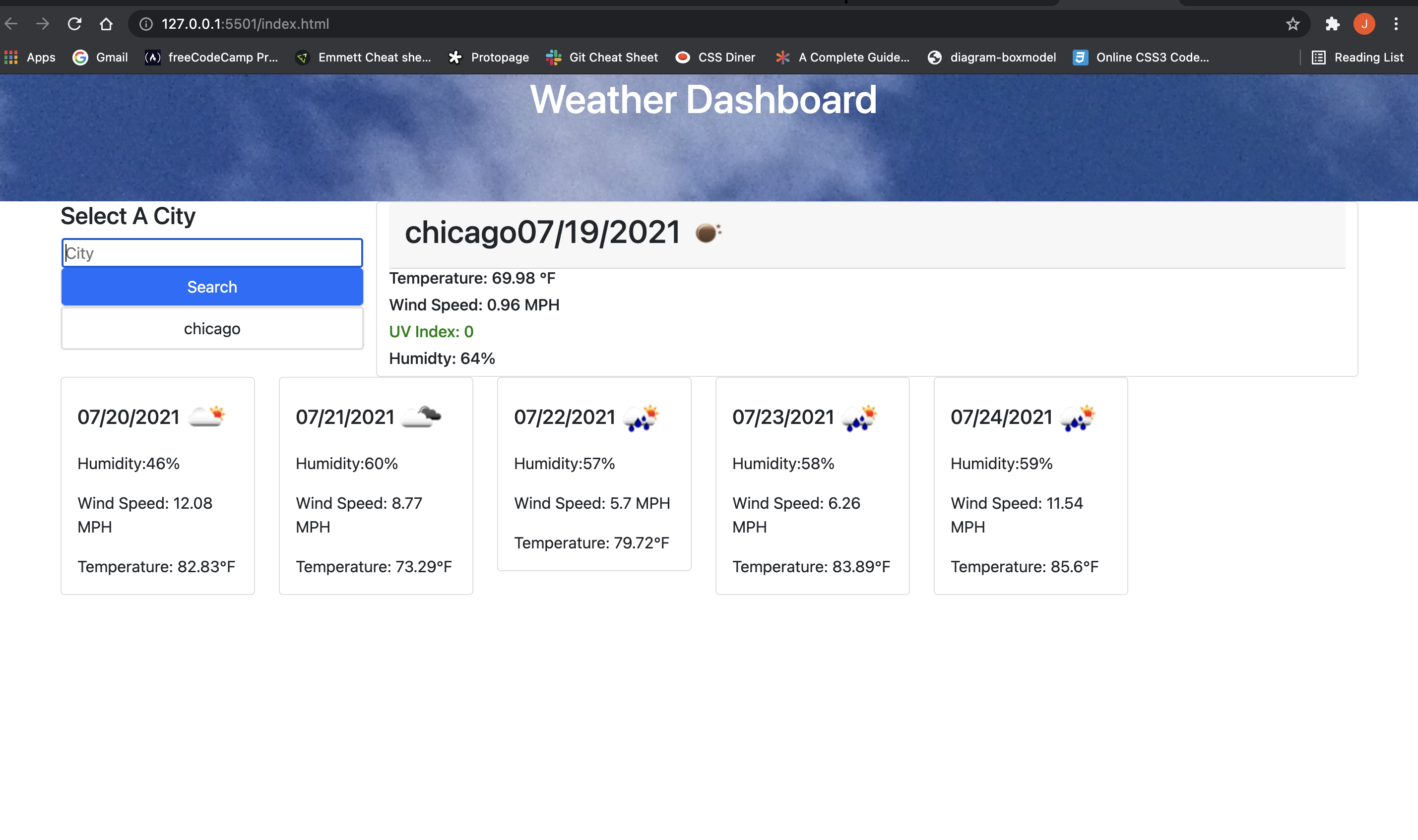 GitHub - janetiqal/Weather-Dashboard: The Weather Dashboard is created dynamically using ...