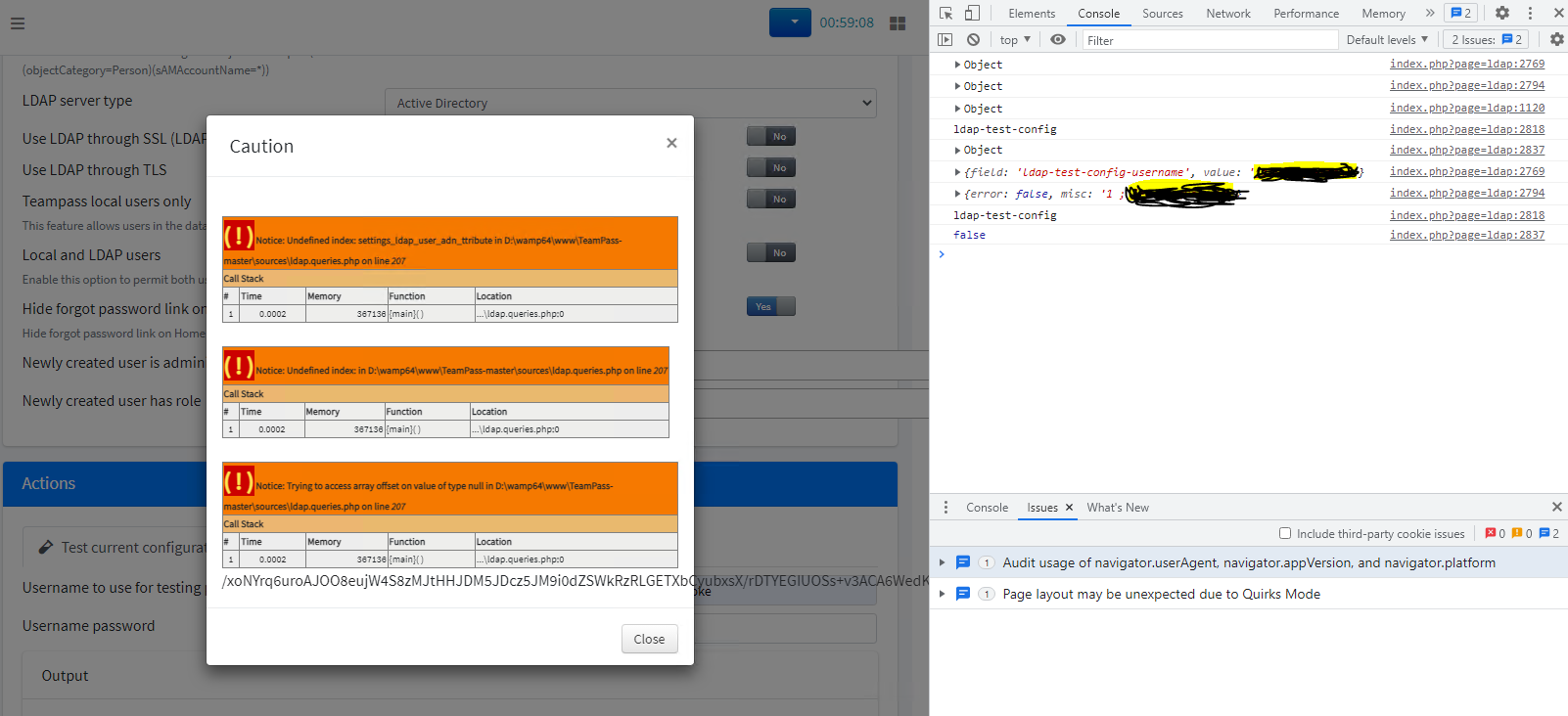 LDAP Auth failed · Issue #3042 · nilsteampassnet/TeamPass · GitHub