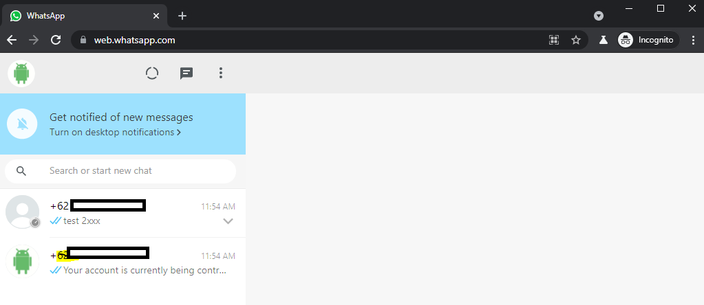client.onAnyMessage(async message => { }) ==> is not working (when incoming from other number ...