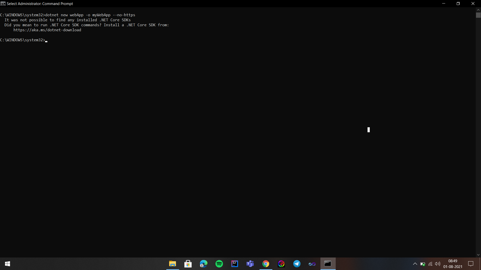it shows not installed .net core SDK Even after I installed it · Issue #6523 · dotnet/core · GitHub