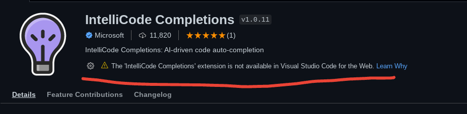 Make All VSCode extensions of Intellicode compatible with https://vscode.dev/ and https://github ...