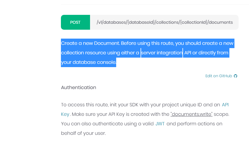 📚 Documentation: Make changes to the Create Document documentation · Issue #677 · appwrite ...