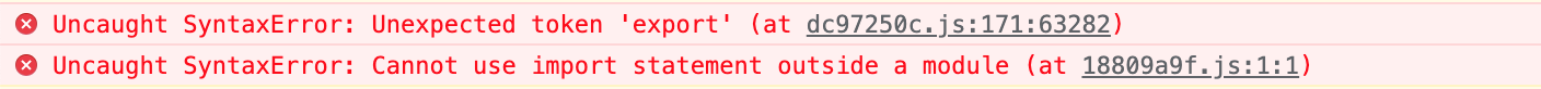 Failed to load module script: Expected a JavaScript module script but the server responded with ...