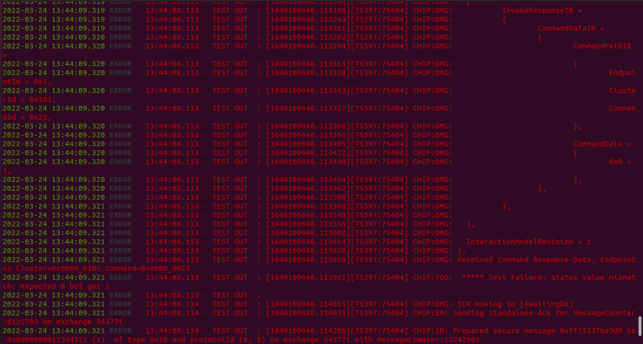"SetCredential" command showing failure response · Issue #16607 · project-chip/connectedhomeip ...