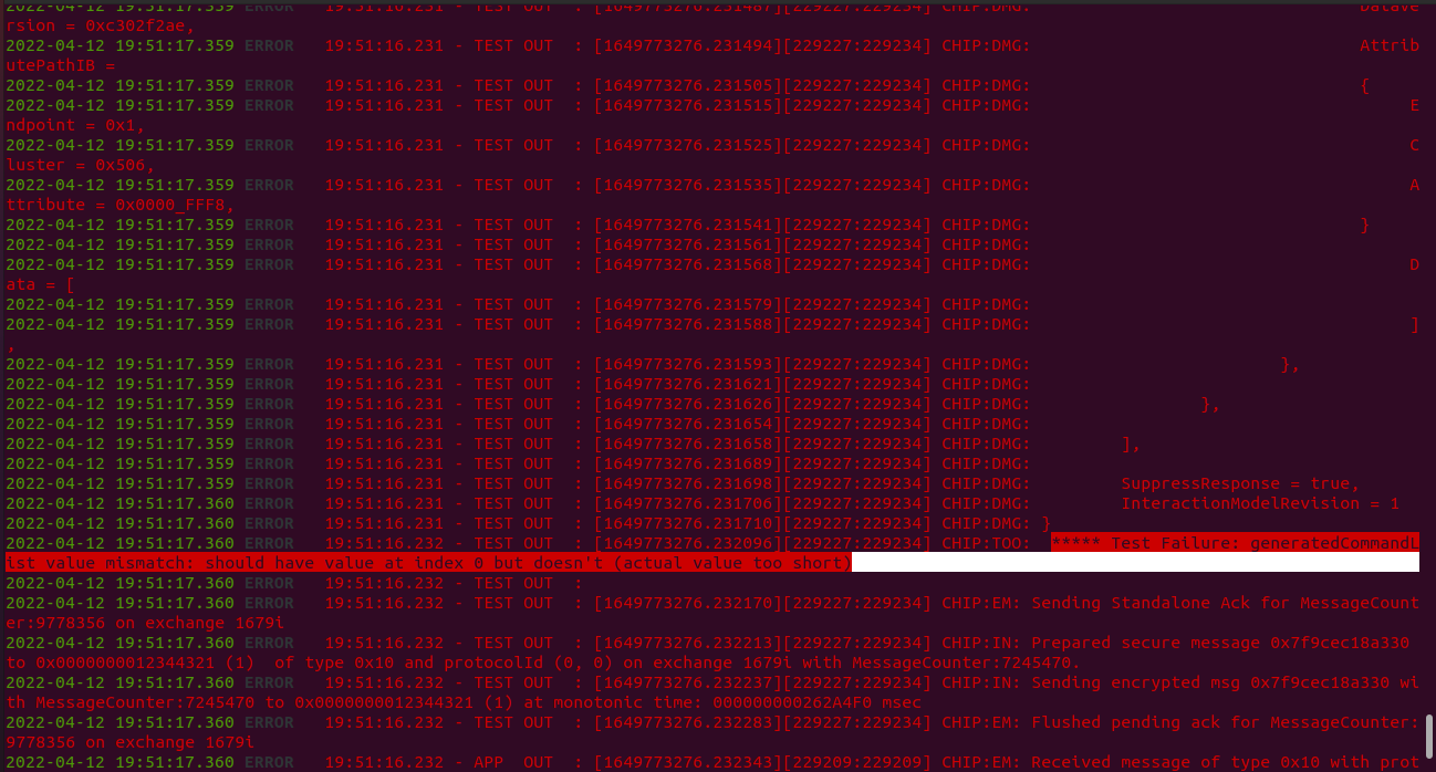 Tc Mc 17 Generatedcommandlist Value Mismatch · Issue 17455 · Project Chipconnectedhomeip 3745