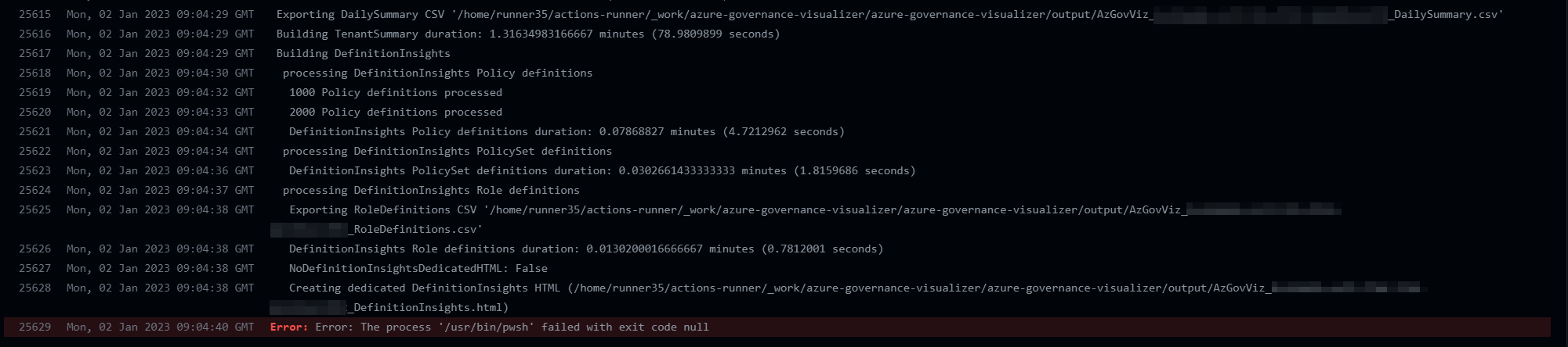 Error: The process '/usr/bin/pwsh' failed with exit code null · Issue #159 · JulianHayward/Azure ...