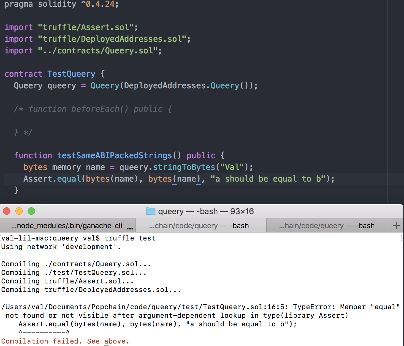 Basic Solidity Unit Tests Fail To Compile · Issue 705 · Trufflesuite Truffle · Github