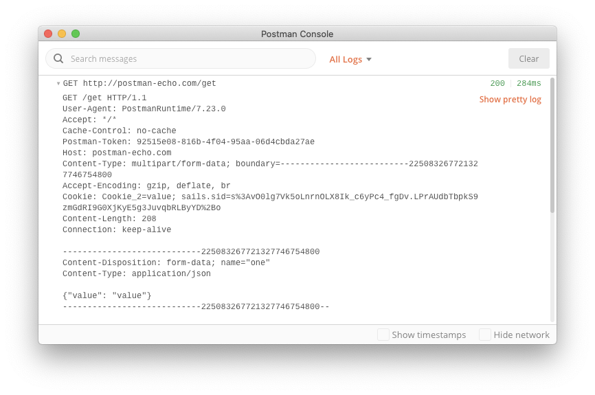 FormData Request Content-Types are neither logged to the Postman ...