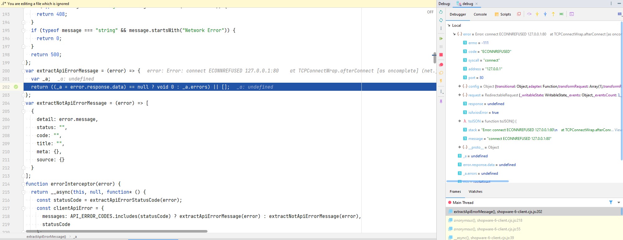 Cannot parse ECONNREFUSED error · Issue #1874 · vuestorefront/shopware-pwa · GitHub