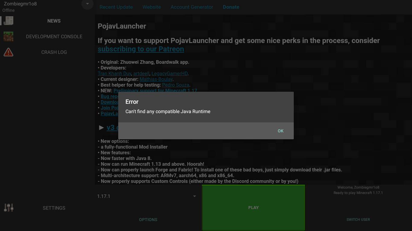 1.17.10 not working. · Issue #2166 · PojavLauncherTeam/PojavLauncher · GitHub